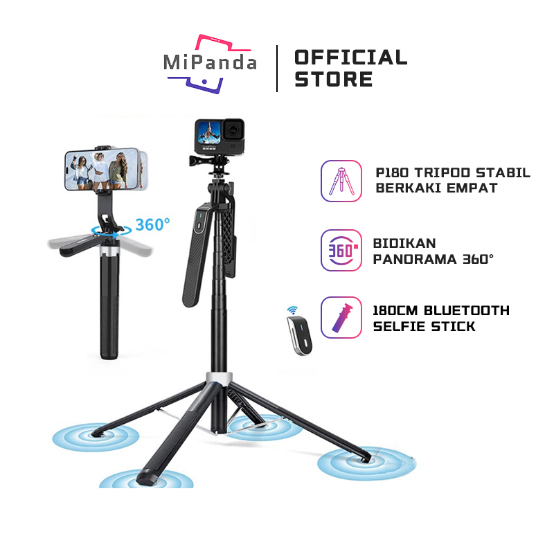 Jual Mipanda P180 Tongsis Tripod 180cm Bluetooth Selfie Stick Remote ...