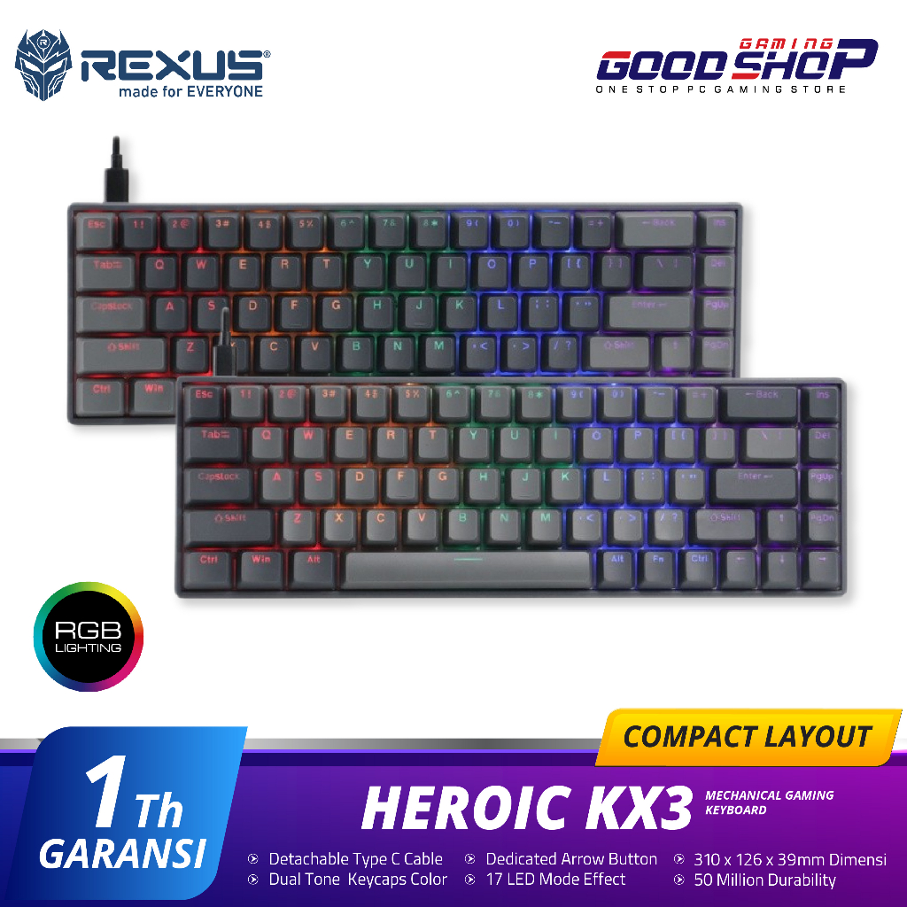 Jual Rexus Keyboard Heroic KX3 | Shopee Indonesia