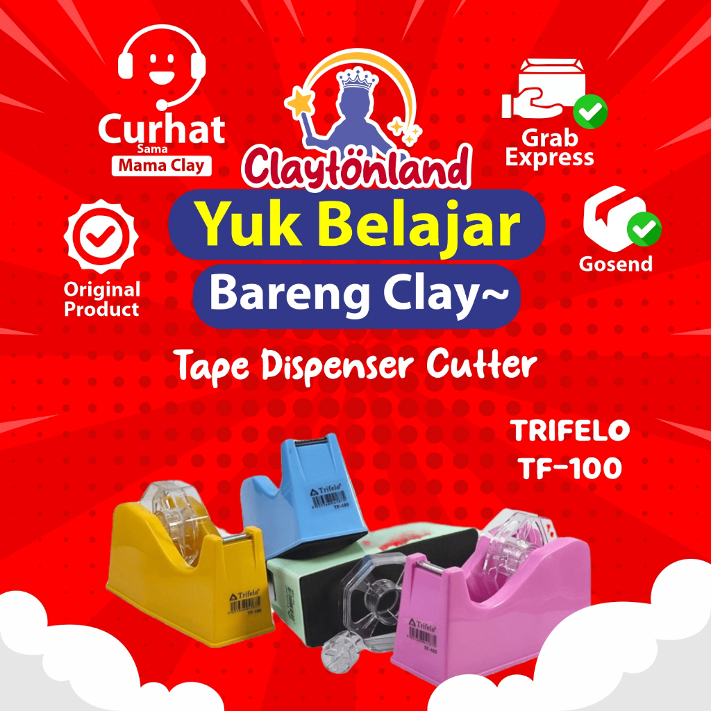 Jual TRIFELO Tape Dispenser / Tape Cutter TF-100 / Tempat Selotip ...