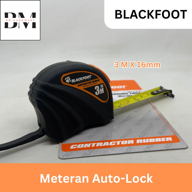 Jual Meteran Contractor Rubber BLACKFOOT 3 M Auto Lock | Shopee Indonesia
