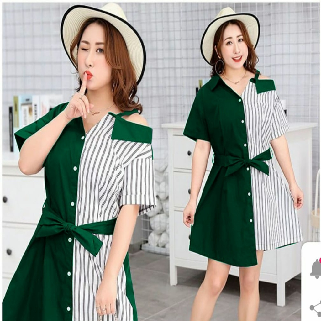 Jual BJFashionWanita / Dress Tamara / Dress Salur / Dress Kombinasi / Kombinasi Salur ...