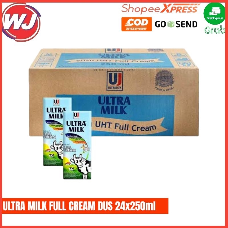 Jual ULTRA MILK FULL CREAM DUS 24x250ml | Shopee Indonesia