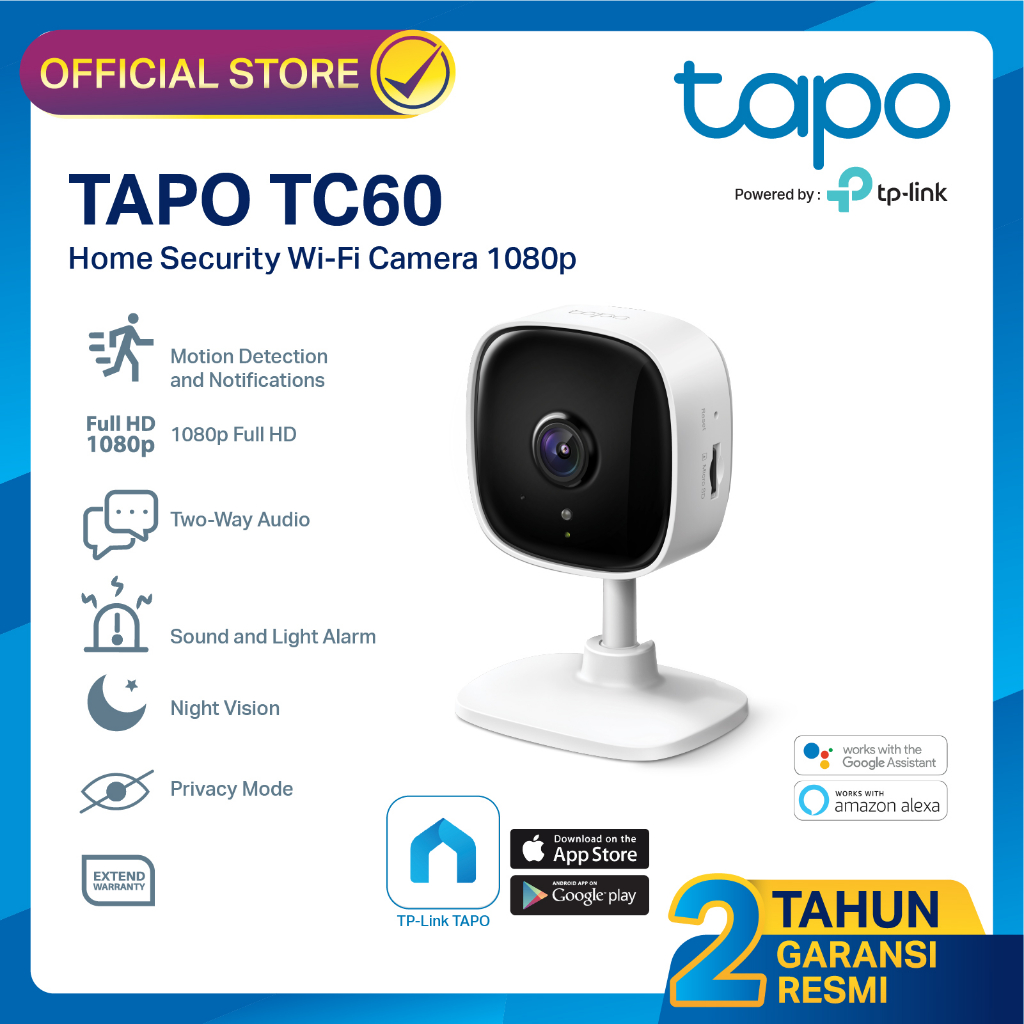 Jual TAPO TC60 Smart IP Camera CCTV 2MP Full HD Indoor WiFi Wireless 2 Way Audio Motion ...