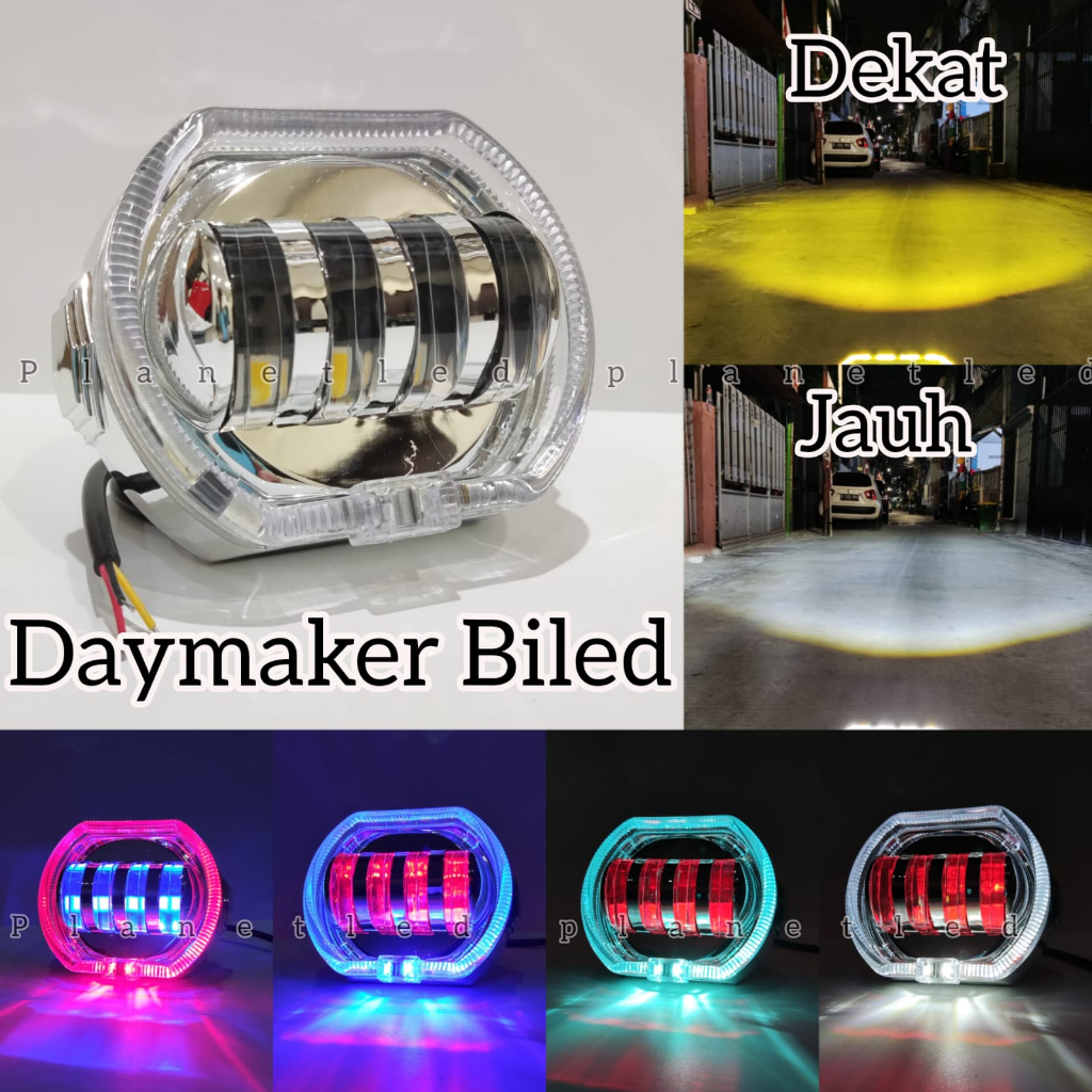 Jual Lampu LED Projie BILED 4 Lensa 8D High Low Putih Kuning Super ...