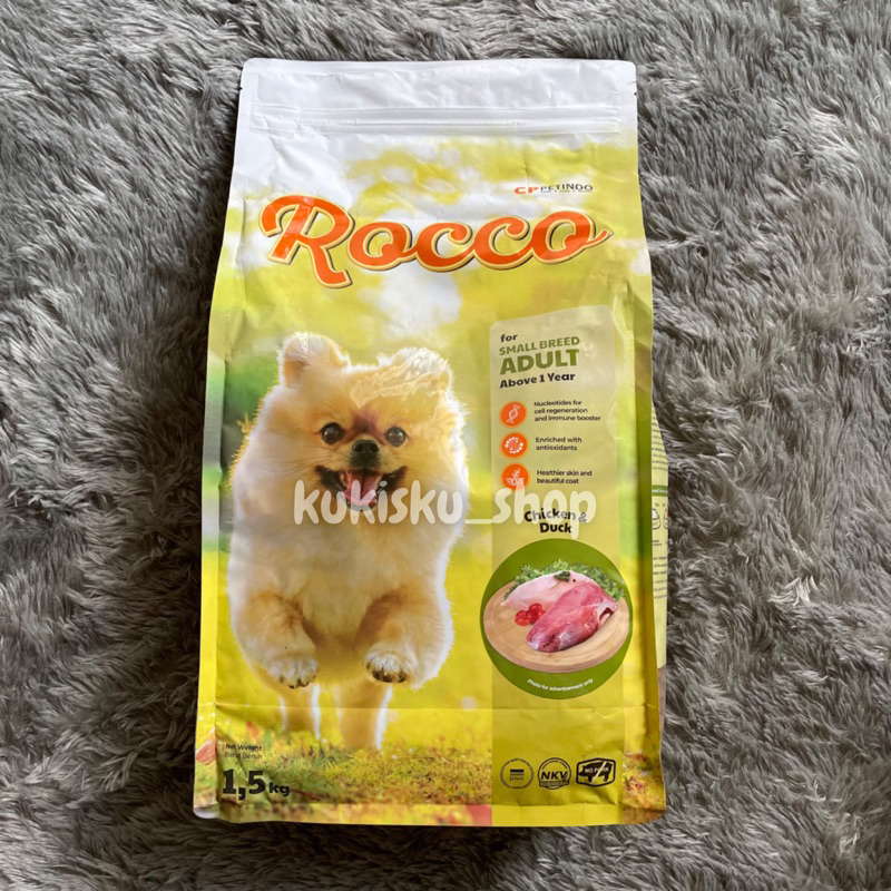 Jual ROCCO CHICKEN & DUCK SMALL BREED DOG FOOD 1,5 KG | Shopee Indonesia