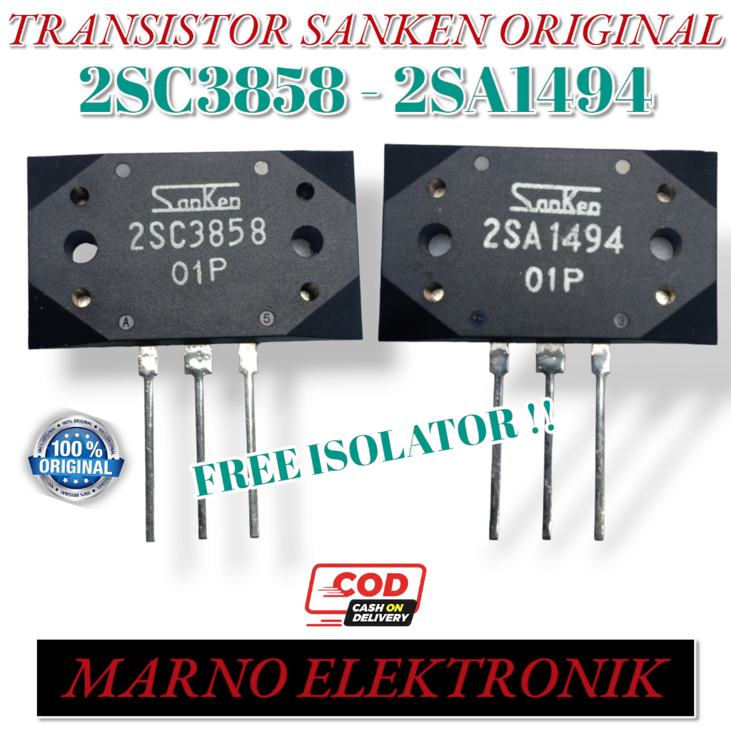 Jual TR TRANSISTOR SANKEN 01P 2SC3858 2SA1494 2 SC 3858 SA 1494 ASLI ...