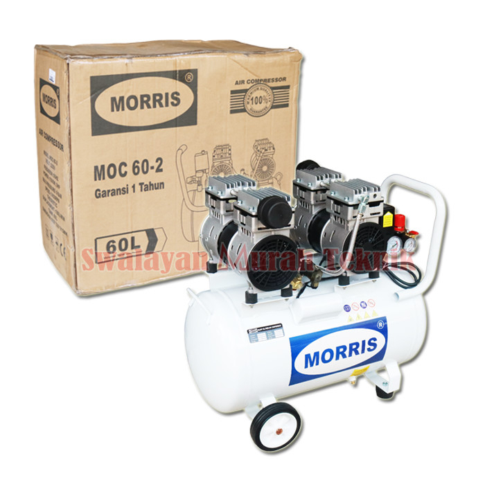 Jual Kompresor Angin MORRIS MOC 60-2 Oilless Silent 60L 2 HP Air ...