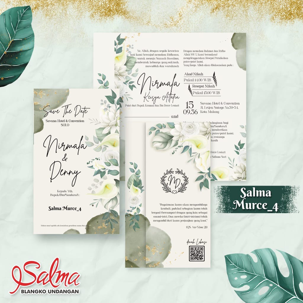 Jual Blangko Undangan Salma Murce 4 | Blangko Undangan kosong | Kertas Undangan Kosong Murah ...