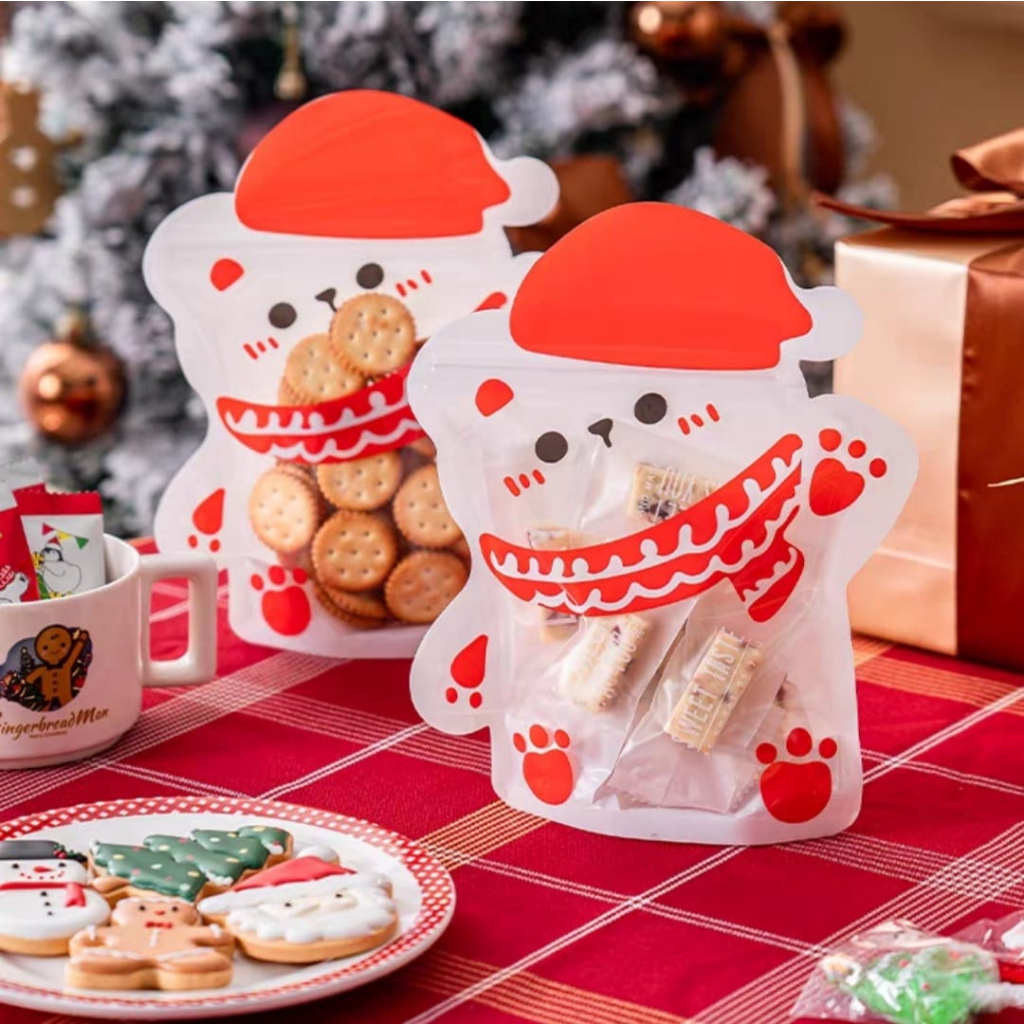 Jual Plastik Zipper Goodie Bag Natal Ziplock Klip Kue Cookies Christmas ...