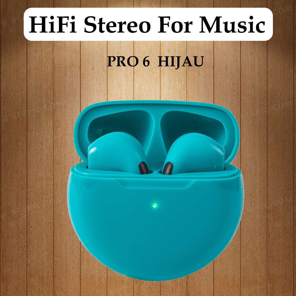 Jual Headset Bluetooth Pro 6 TWS with Mic Support Call Earphone ...