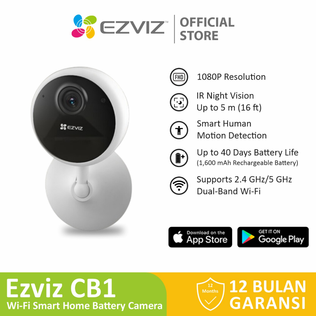 Jual Ezviz CB1 Smart Home Wifi Battery IP Camera CCTV Indoor Type C | Shopee Indonesia