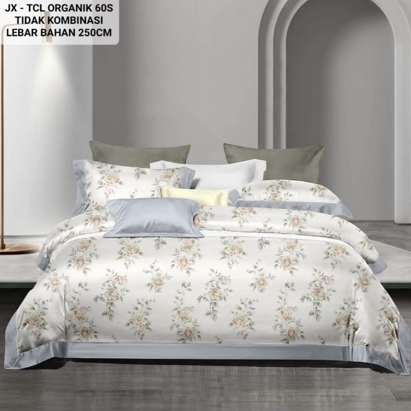 Jual BEDCOVER SUTRA ORGANIC 60S MOTIF BUNGA MINIMALIS BED COVER SUTRA ...
