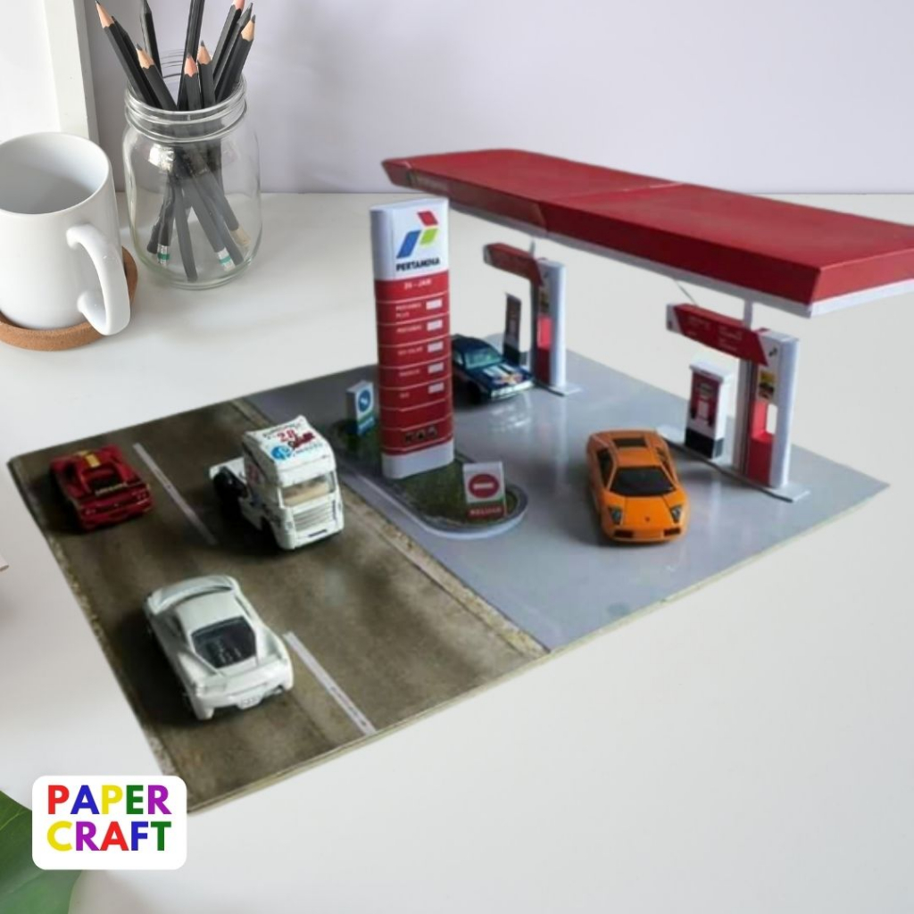 Jual (DIY) Diorama Papercraft Stasiun Pengisian Bahan Bakar "Pertamina ...