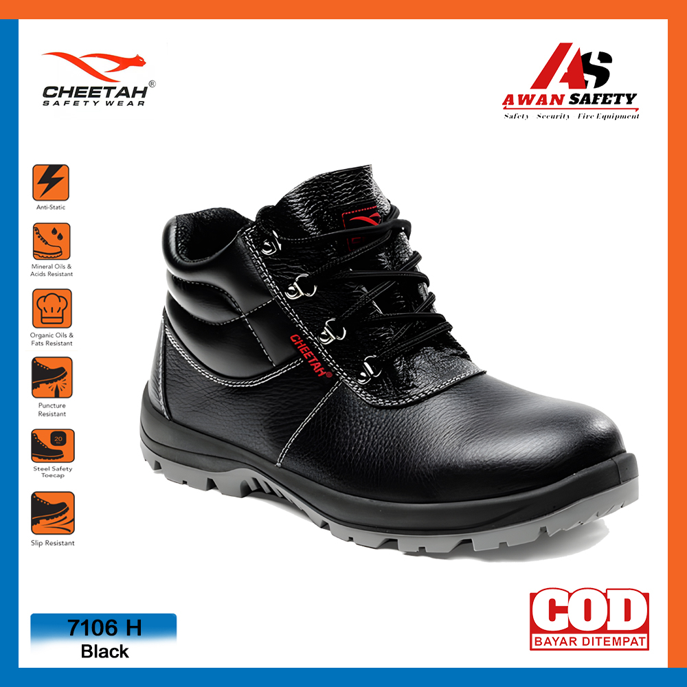 Jual Sepatu Safety Cheetah 7106H / Sepatu Kerja Sefty Pria Kulit Asli ...