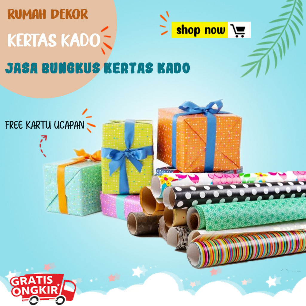 Jual Jasa Bungkus Kertas Kado Free Kertas Ucapan Hadiah Kado Kemasan ...