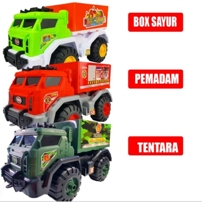Jual Mainan anak truk box bok jumbo tentara pemadam sayur | Shopee ...
