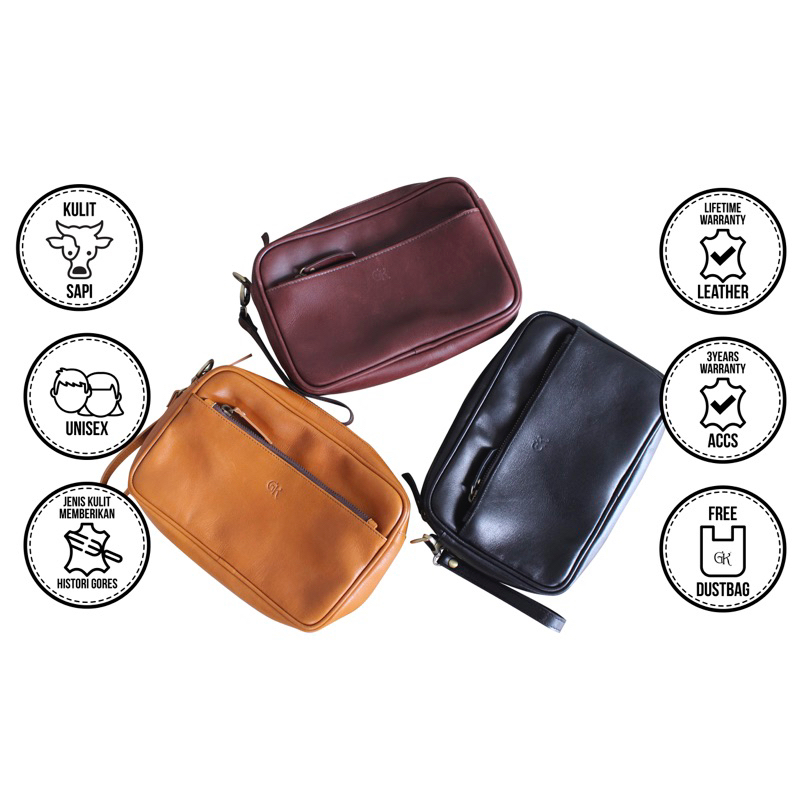 Jual GK Janu Pouch Bag - Pouch Pria Kulit Asli/Pouch Kulit/Pouch Bag ...