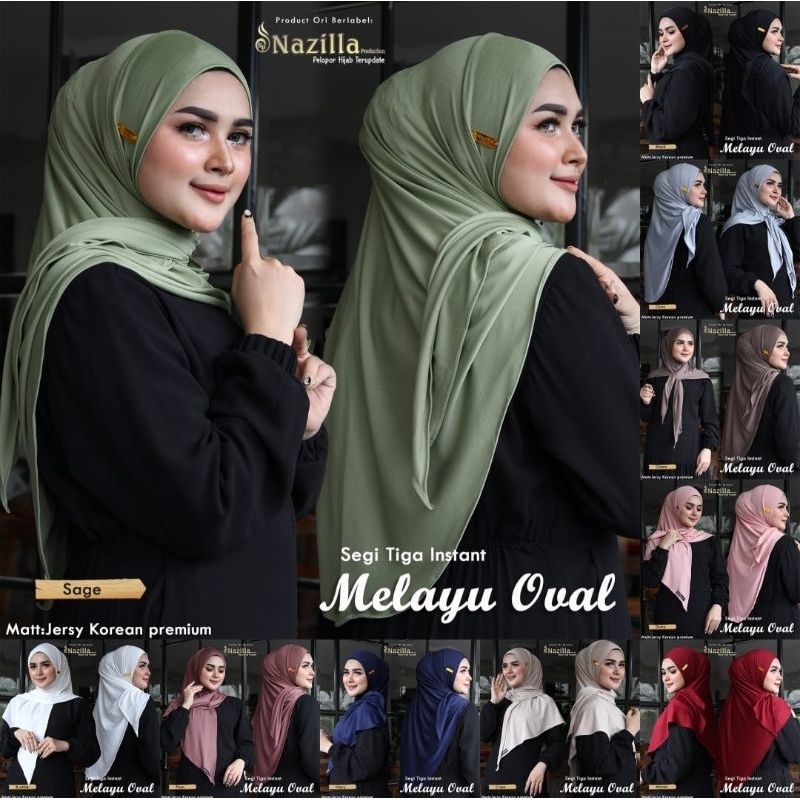Jual Jilbab Original Nazilla Segitiga Melayu Oval Instant | Shopee Indonesia