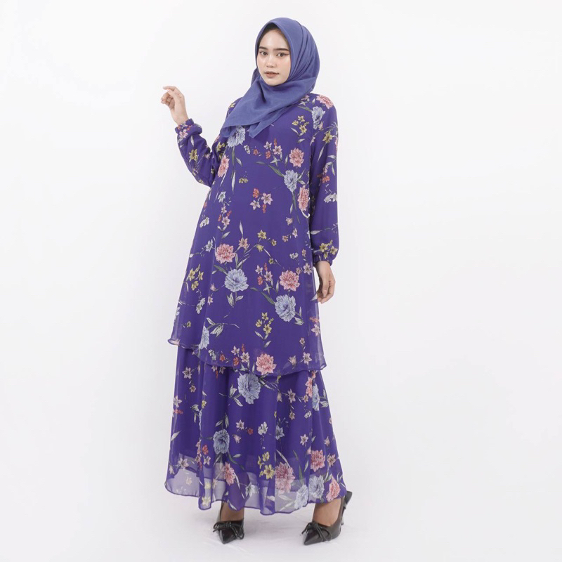 Jual GAMIS MALAYSIA CHIFFON MOTIF PALING TERBARU/GAMIS MOTIF MALAYSIA ...