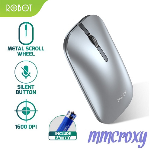 Jual Robot M510 Mouse Wireless 2.4G Metal Scroll Wheel Silent Mouse ...