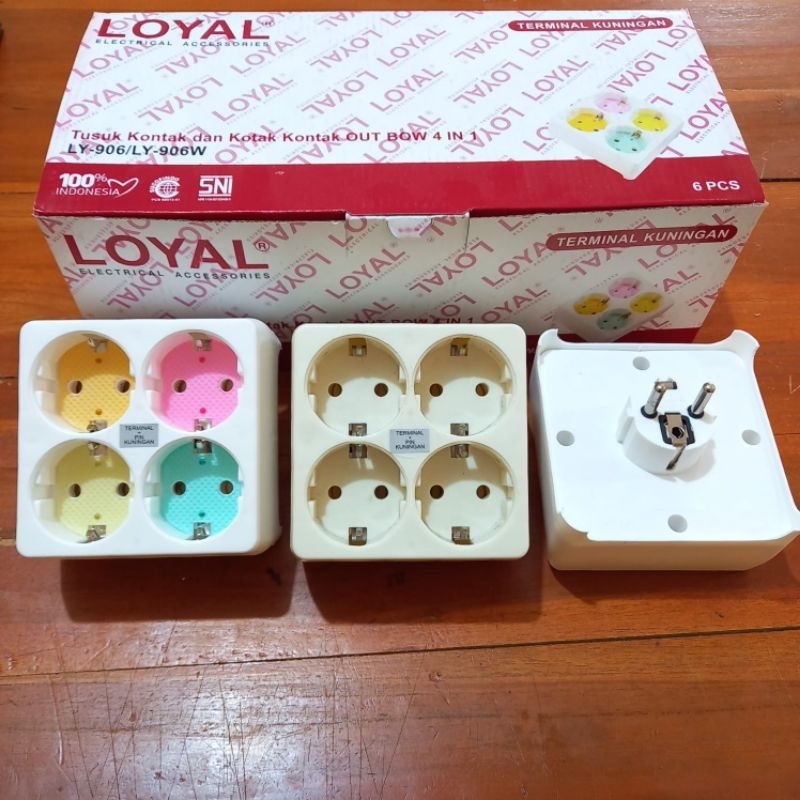 Jual LOYAL Stop Kontak 4 Lubang + Steker Colokan Kotak 4 in 1 LY-906 ...