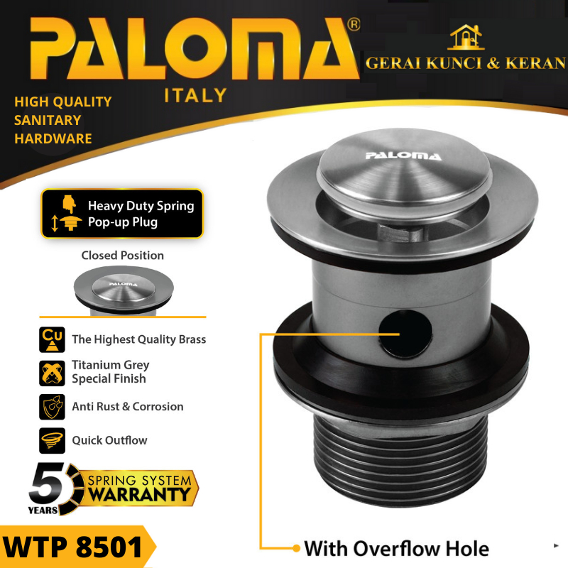 Jual PALOMA WTP 8501 Afur Wastafel Kepala Sifon Pop Up Waste Avur ...