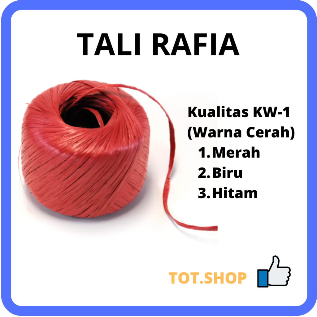 Jual [1kg ASLI] TALI Rafia KW-1 Super Cantik Warna Terang Berat Ukuran ...