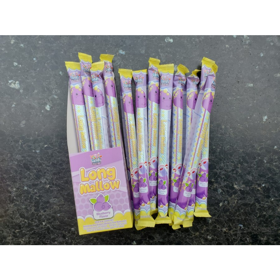 Jual Marshmallow Long Mallow Rasa Strawberry & Blueberry Isi 12 Pcs ...