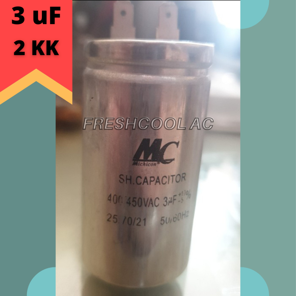Jual KAPASITOR AC / CAPACITOR AC 3 uF / 3 MIKRO 2 KAKI | Shopee Indonesia