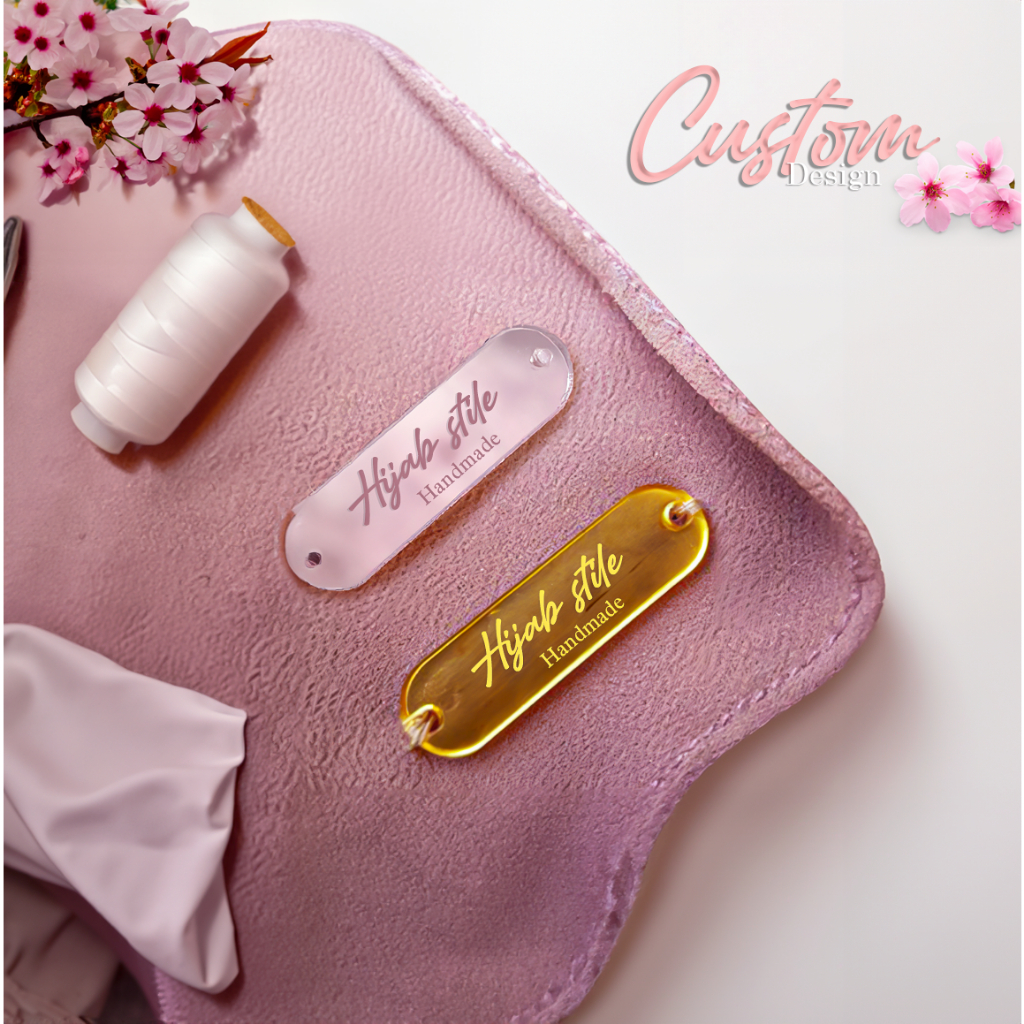 Jual Label Akrilik Label Custom Label Hijab Label Baju Label Tas Label ...