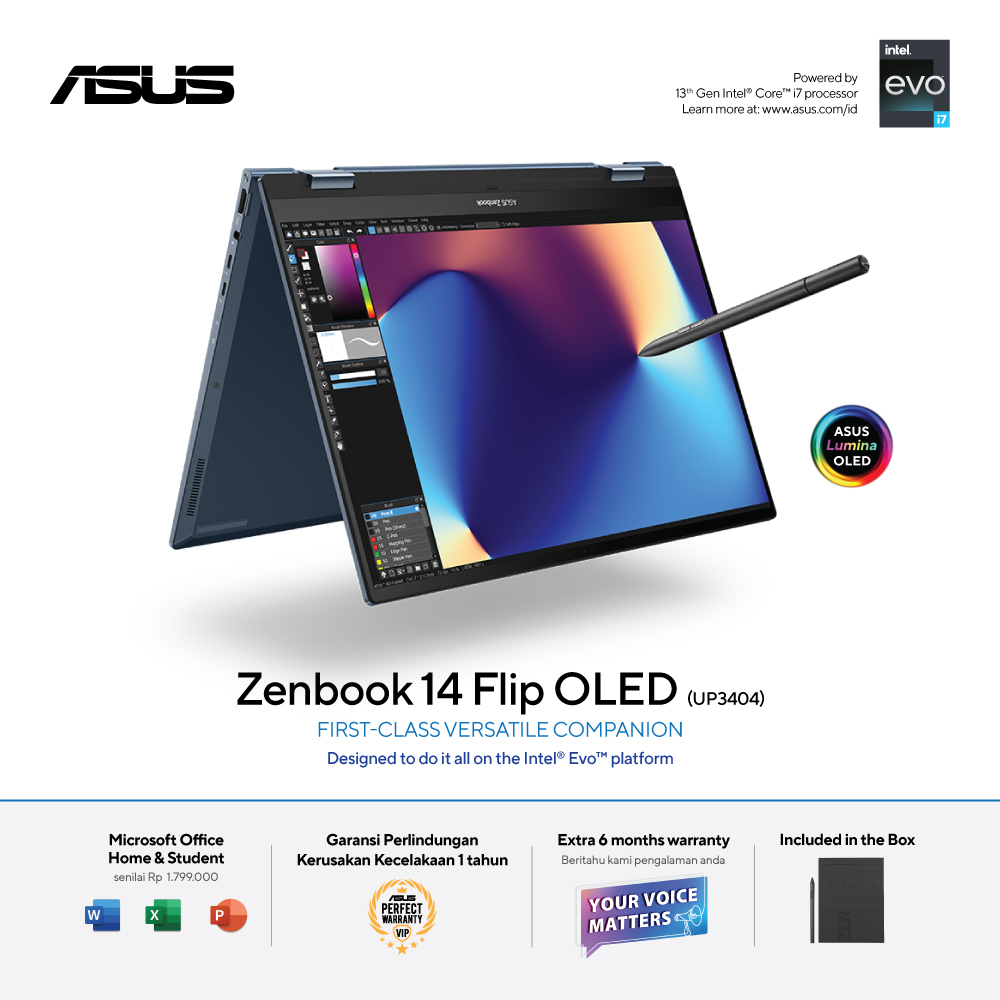 Jual Asus Zenbook 14 Flip OLED UP3404VA-OLEDS712 [i7-1360P|RAM 16GB|SSD ...