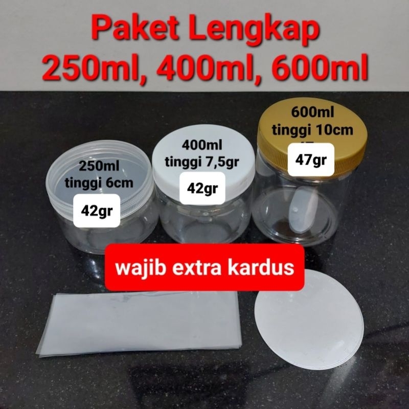 Jual Paket Lengkap ! Toples Tabung SILINDER 200 250 400 600ml + Segel ...