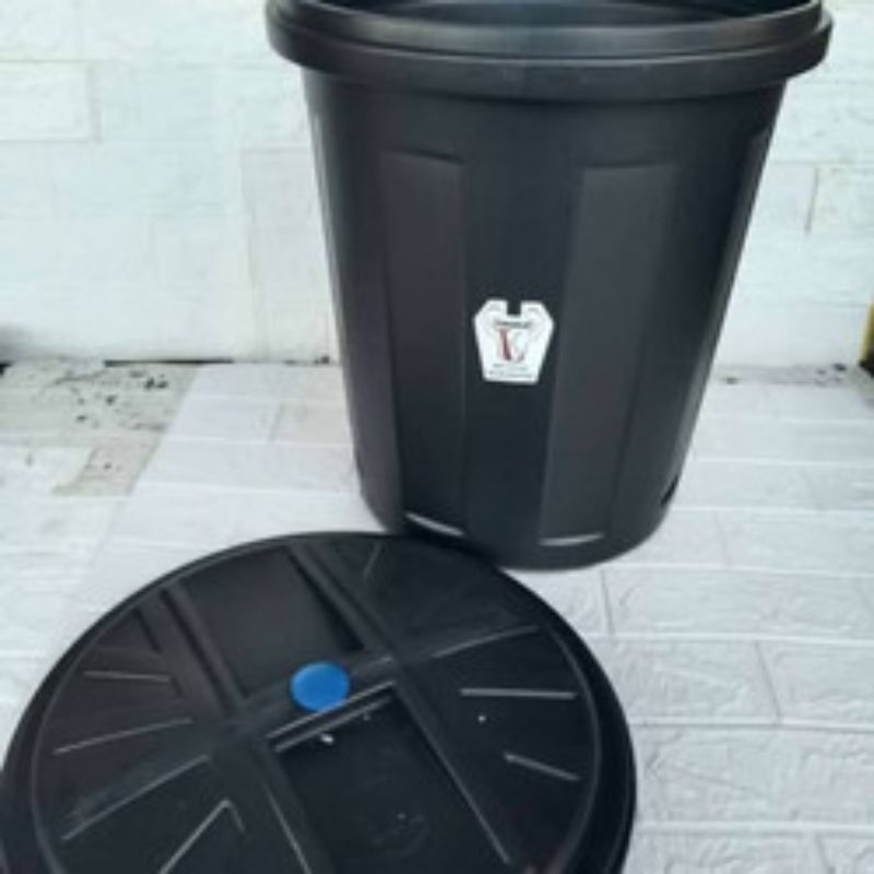Jual Tempat Sampah Hitam Tong Kuat UK 50 Liter Anti Pecah | Shopee ...