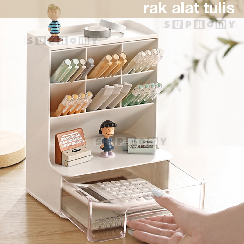 Jual Rak pensil Tempat pensil Kotak pensil Organizer stationery Meja ...