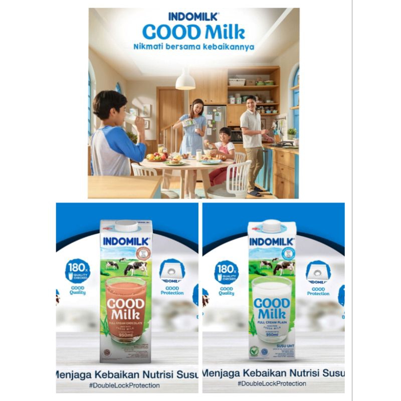 Jual Indomilk / Indomilk Susu UHT Coklat / Full Cream 950 ml | Shopee Indonesia