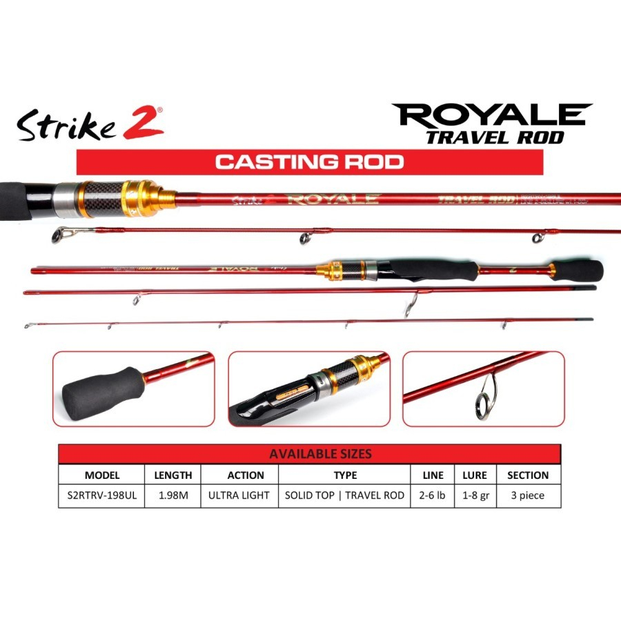 Jual Joran Spinning Strike 2 Royale Travel Rod 198 UL Ultralight Rod ...