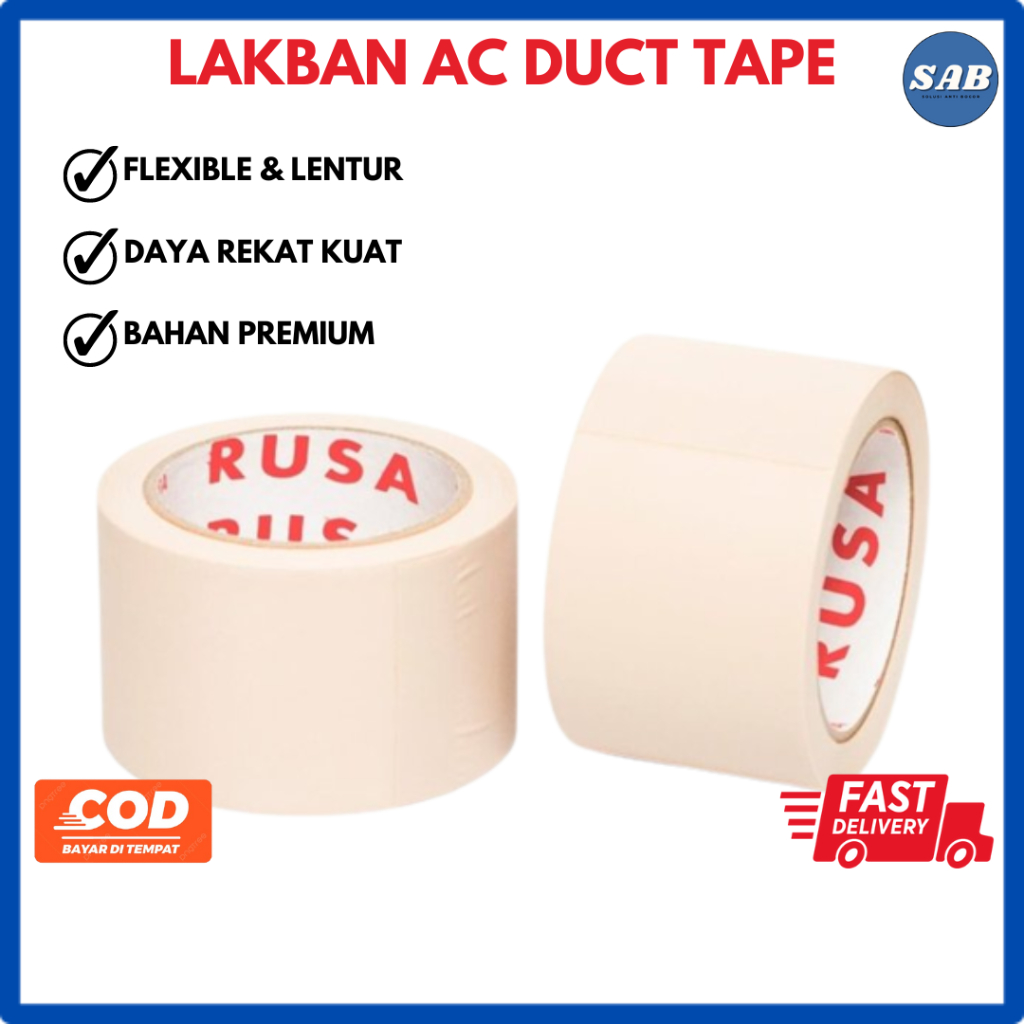 Jual Lakban AC / Isolasi Tahan Panas / Duct Tape Tipe Lem & Non Lem ...