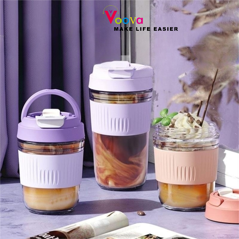 Jual VOOVA Glass Tumblr Aesthetic / Tumbler Kopi / Gelas kaca / Susu ...