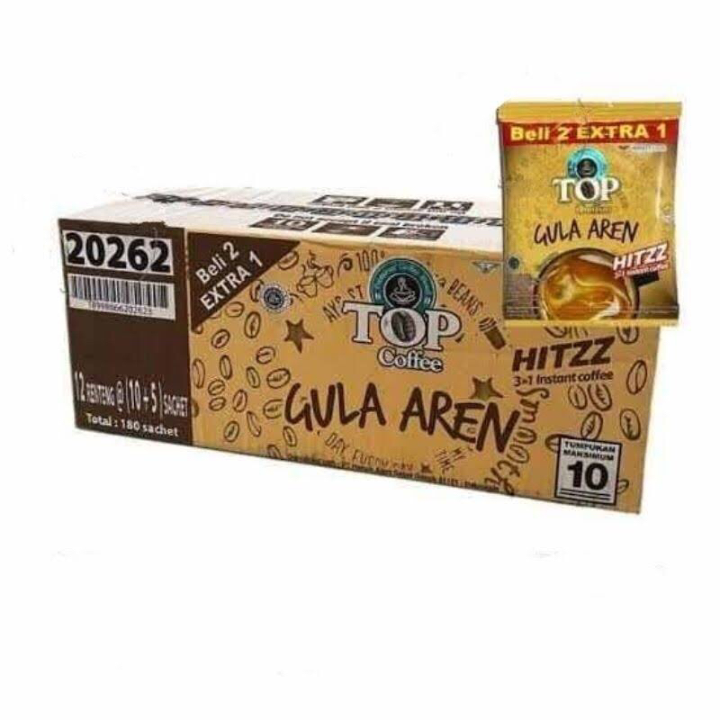 Jual Kopi TOP Gula Aren 1 DUS Isi 12 Renceng (1 Renceng Isi 15 pcs ...