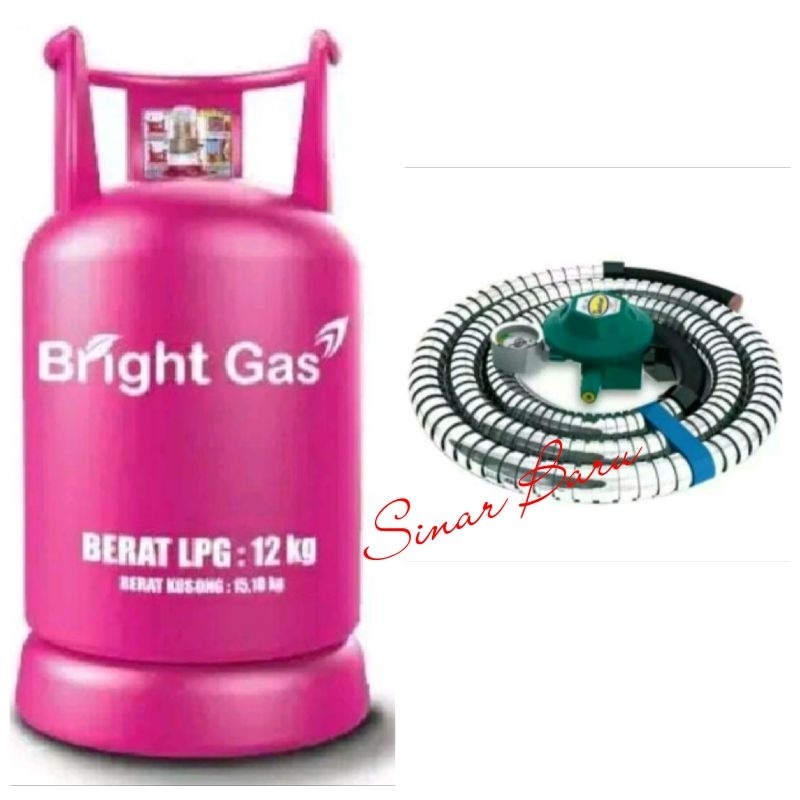 Jual Tabung Bright Gas 12kg + Isi + Selang paket Quantum Tabung pink ...