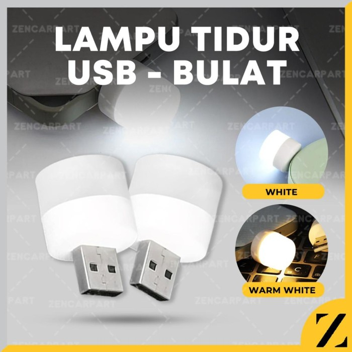Jual Lampu LED USB Mini Night Light Bulat / Lampu Baca Tidur Portable ...