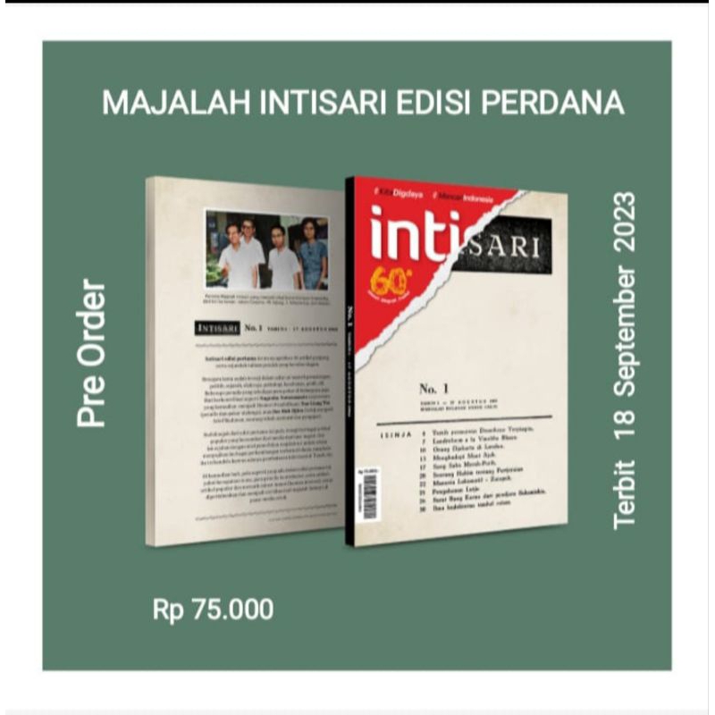 Jual MAJALAH INTISARI EDISI PERDANA "Terbit 18 September 2023 | Shopee Indonesia