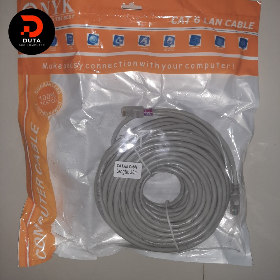 Jual Kabel LAN Cat 6 / Cat6 20M / 20 Meter NYK UTP RJ45 Original 100% | Shopee Indonesia