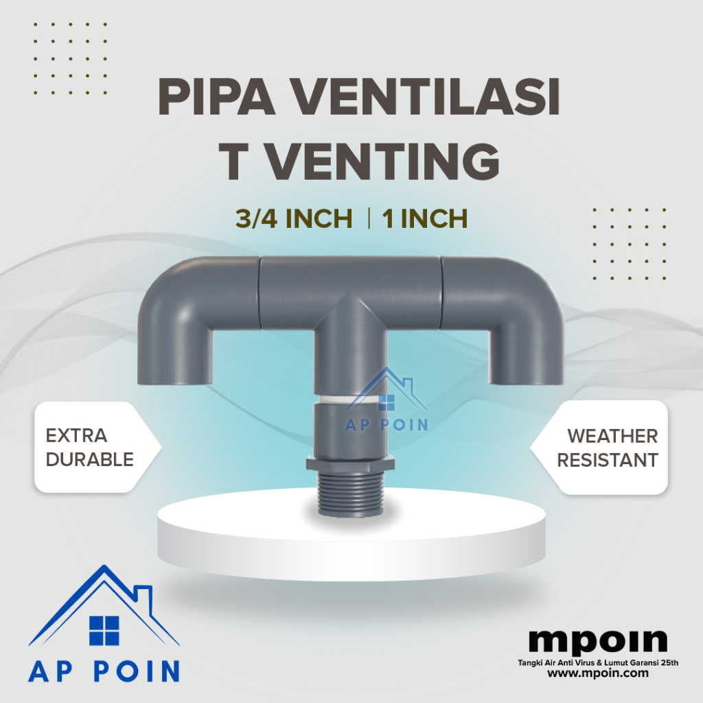 Jual PIPA VENTILASI , T VENTING "3/4 INCH DAN 1 INCH" | Shopee Indonesia