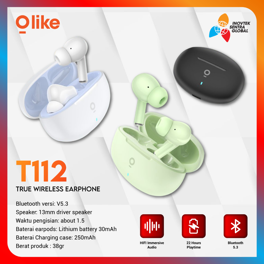Jual Olike T112 TWS Wireless Bluetooth Earphone Earbuds Garansi Resmi | Shopee Indonesia