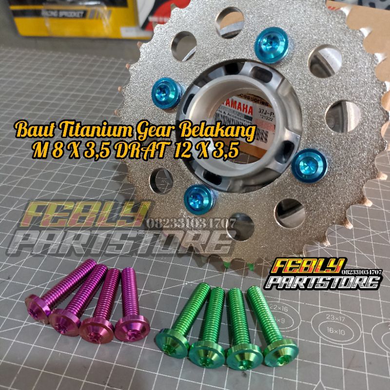 Jual BAUT TITANIUM M 8 X 35 DRAT 12 X 35 UNTUK GEAR GER GIR BELAKANG ...