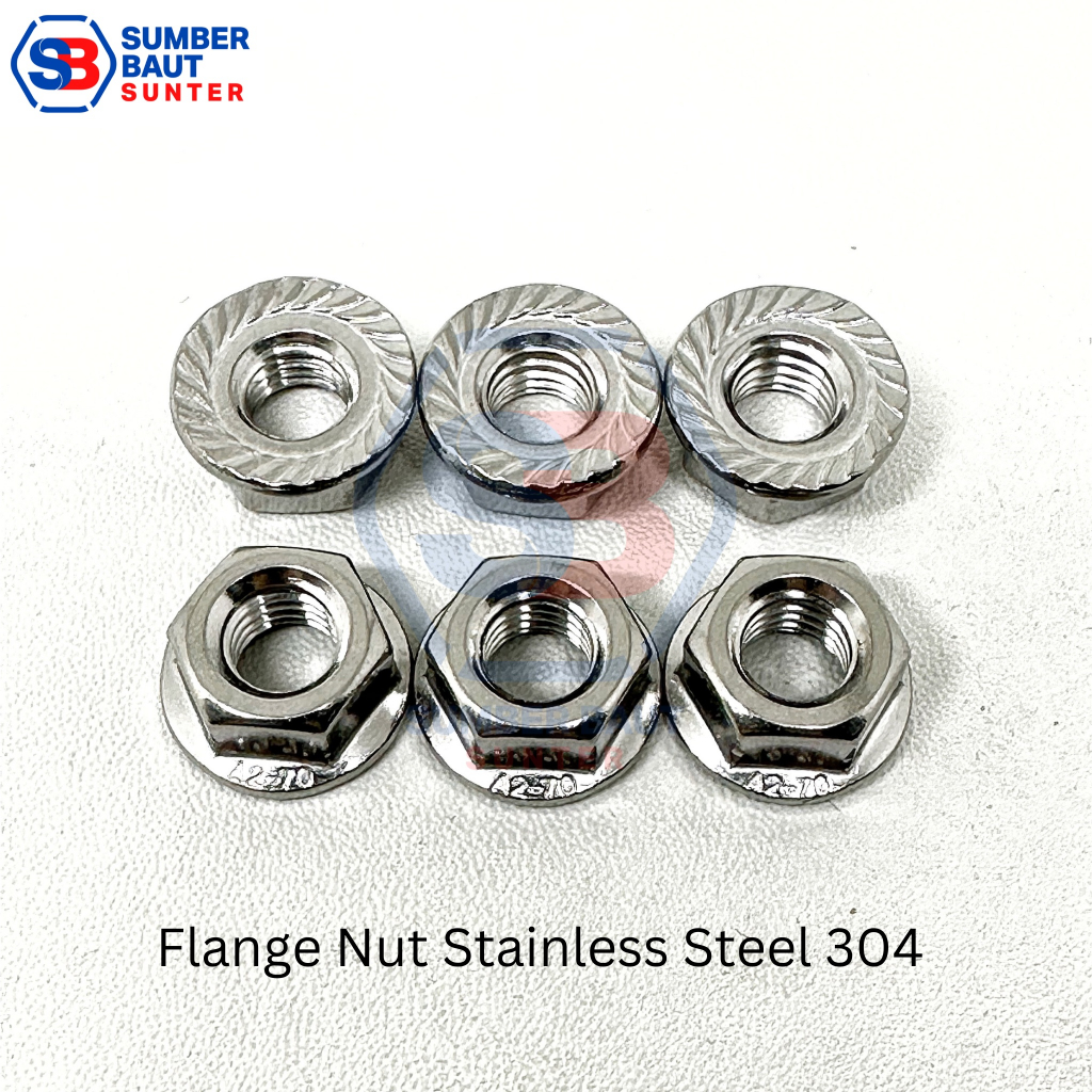 Jual M10 x 1.50 Flange Nut / Mur Topi Stainless Steel 304 | Shopee Indonesia