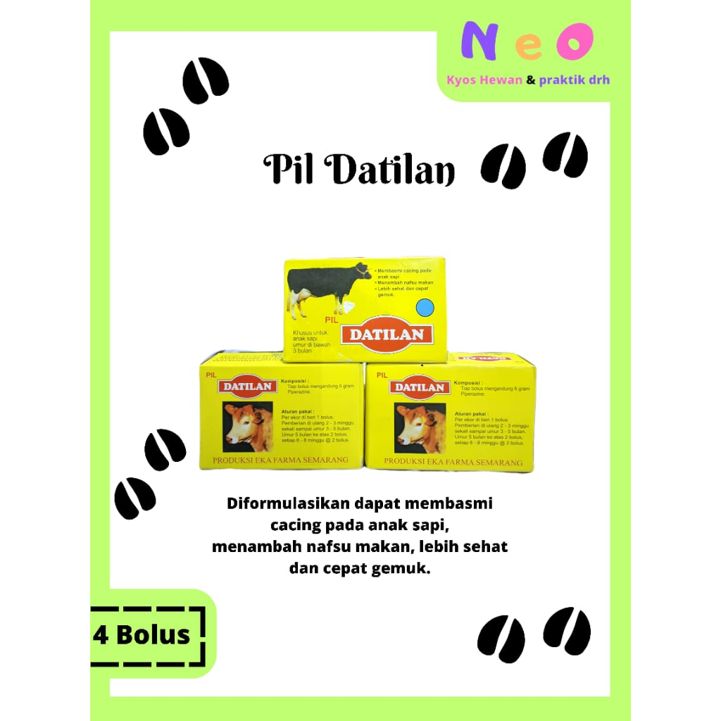Jual Pil Datilan 4 Bolus, Obat Cacing Untuk Anak Sapi | Shopee Indonesia