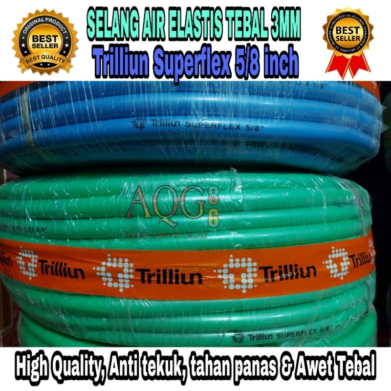Jual SELANG AIR ELASTIS TEBAL 3MM TRILLIUN SUPERFLEX 5/8 INCH HARGA 1 ROLL 100 METER | Shopee ...