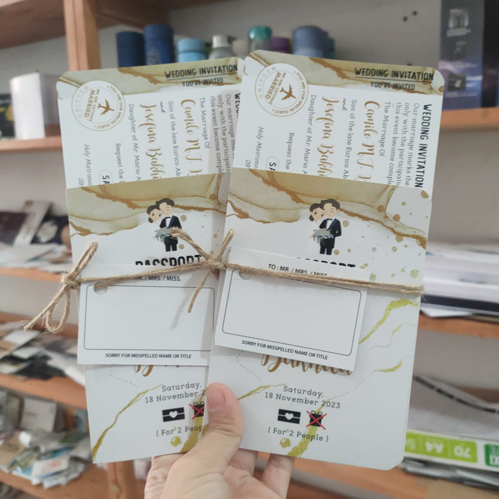 Jual Undangan pernikahan model passport tema marble | Shopee Indonesia